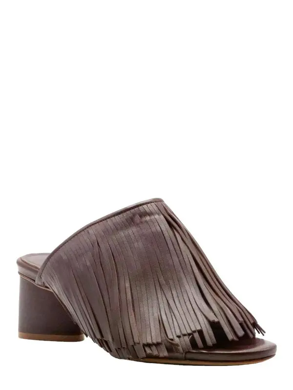 VIC MATIE Fringed Leather Sandals - Brown