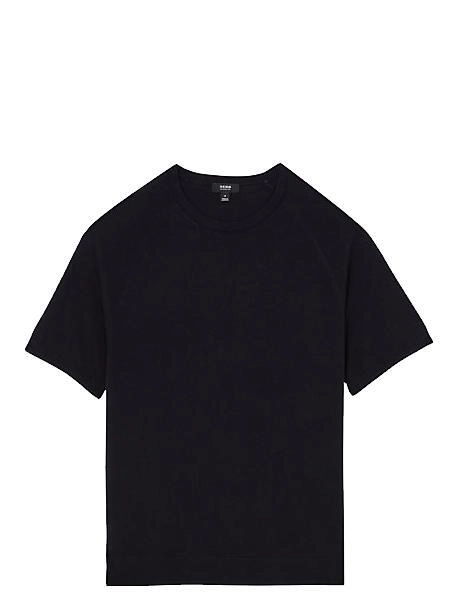 REISS Brook Raglan-sleeve Merino-wool T-shirt - Navy