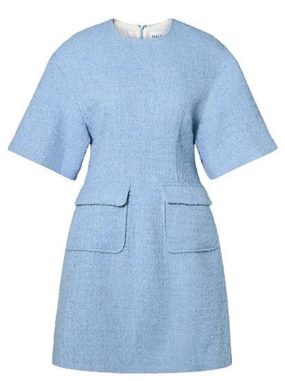 MALINA Rayna Short-sleeve Boucle Mini Dress - Sky