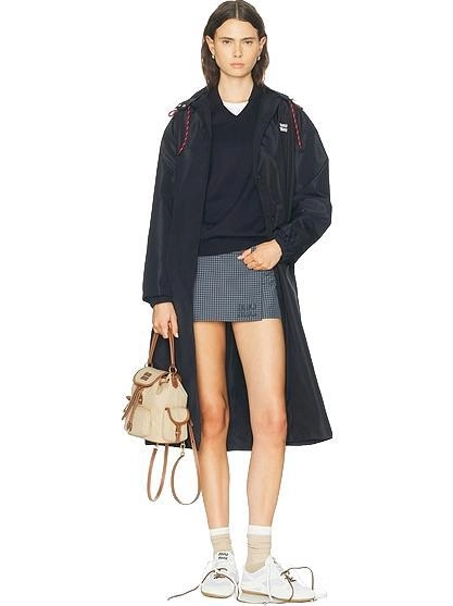 Miu Miu Long Ripstop Coat - Bleu