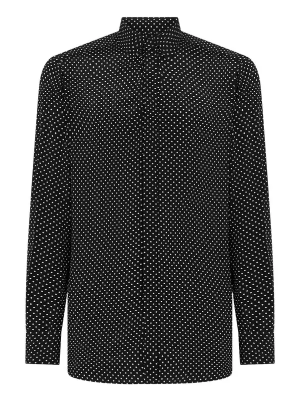 TOM FORD Silk Polka-dot Long-sleeve Shirt - Black