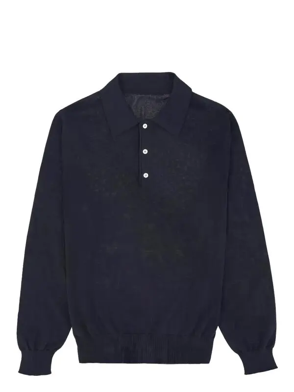 FORTELA Bennet Long-sleeve Polo Shirt - Blue