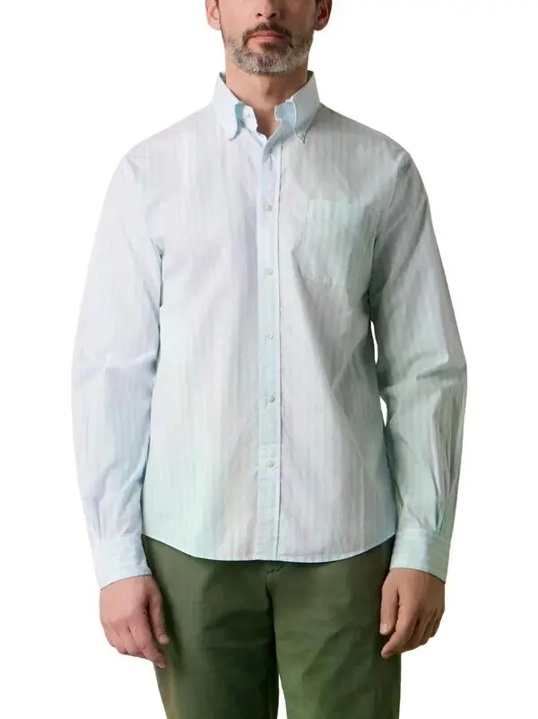 Brooks Brothers Striped Button-down Collar Shirt - Blue