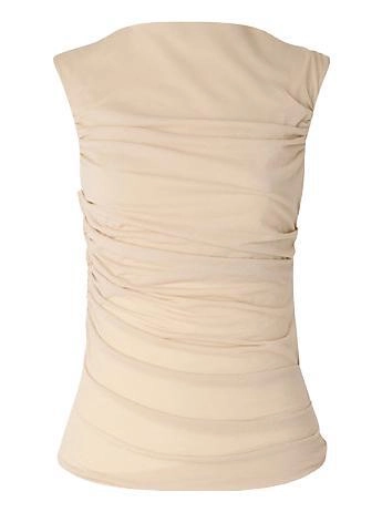 Soeur Irina Gathered Cotton-blend Vest Top - Mastic