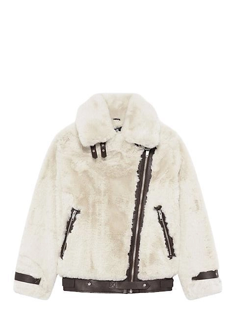 The Kooples High-collar Faux-fur Jacket - White