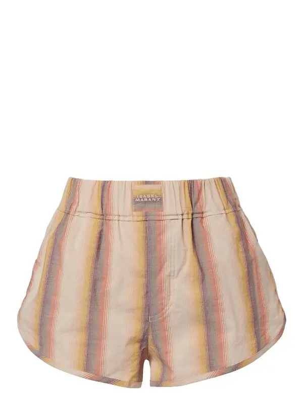 Isabel Marant Étoile Melinea Striped Cotton Shorts - Beige