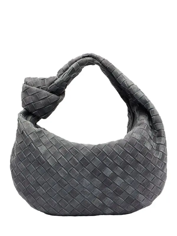 Bottega Veneta Jodie Intrecciato Suede Tote Bag - Grey