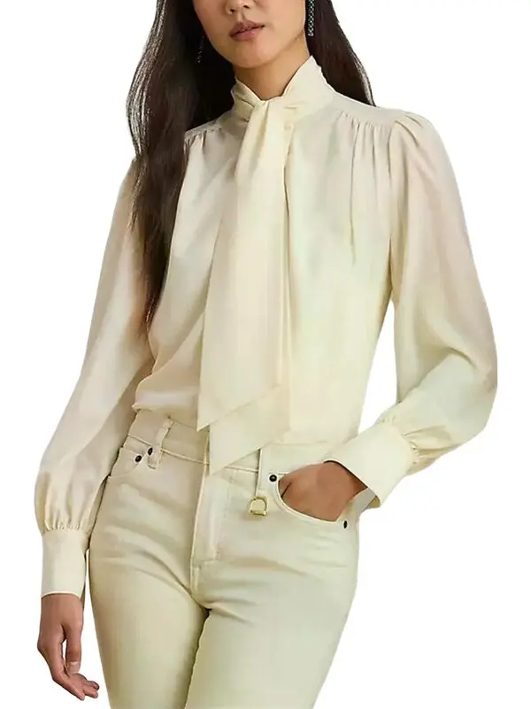 Ralph Lauren Tie-neck Blouse - Neutrals
