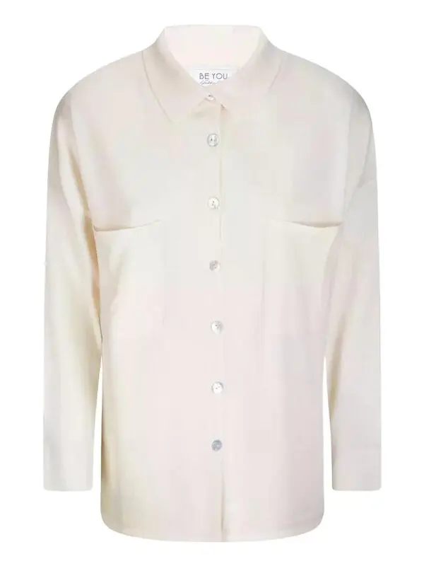 BE YOU Pocket Collared Shirt - Neutrals