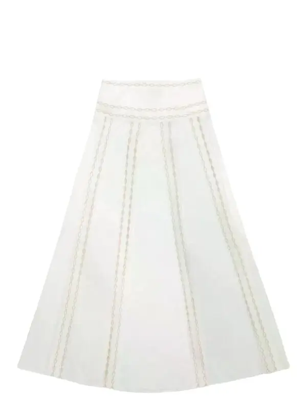 FORTELA Alexane Broderie Anglaise Midi Skirt - White