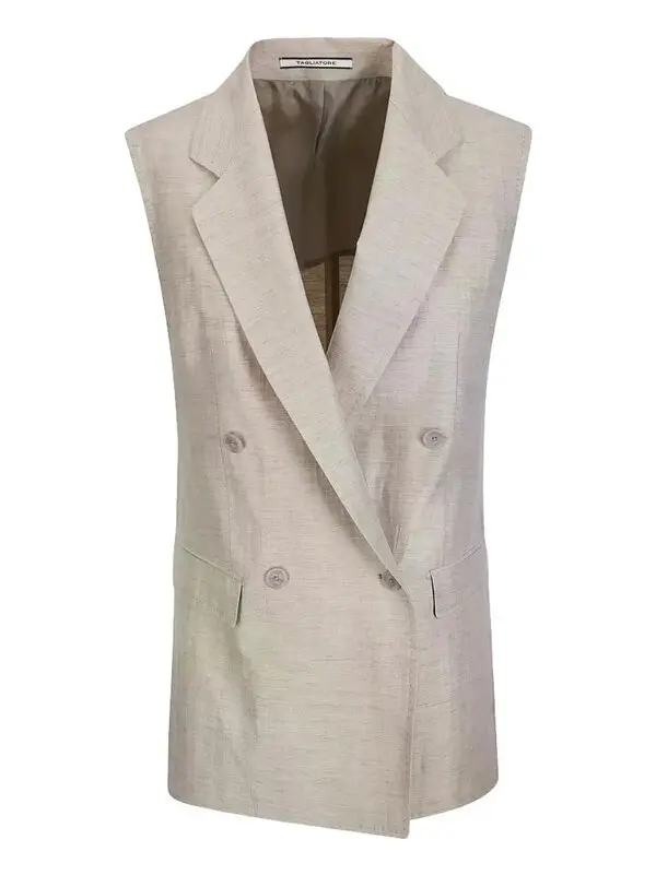 Tagliatore Bernice Sleeveless Double-breasted Jacket - Neutrals