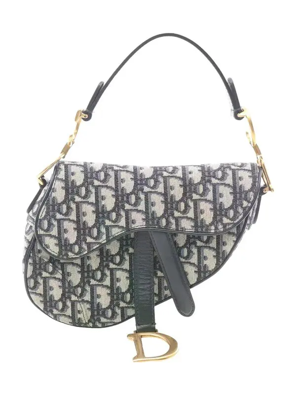 Dior Mini Oblique Canvas Saddle Bag Handbag - Brown