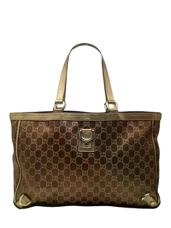 Gucci Gg Satin Abbey D-ring Tote Bag - Brown