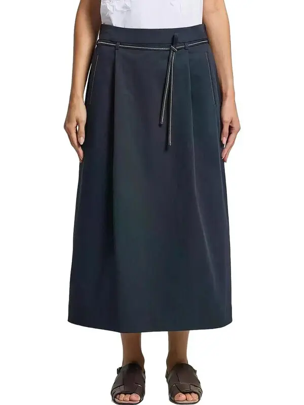 Peserico Tie-detail Midi Skirt - Blue