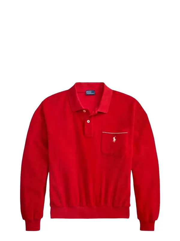 Polo Ralph Lauren Terry Cloth Long Sleeve Polo - Red