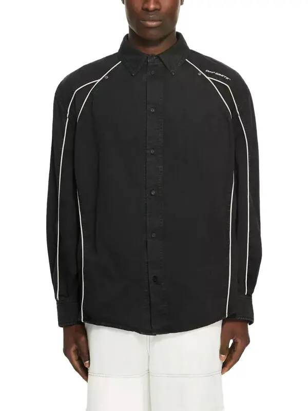 Off-White Owr Piped Cotton Shirt - Black