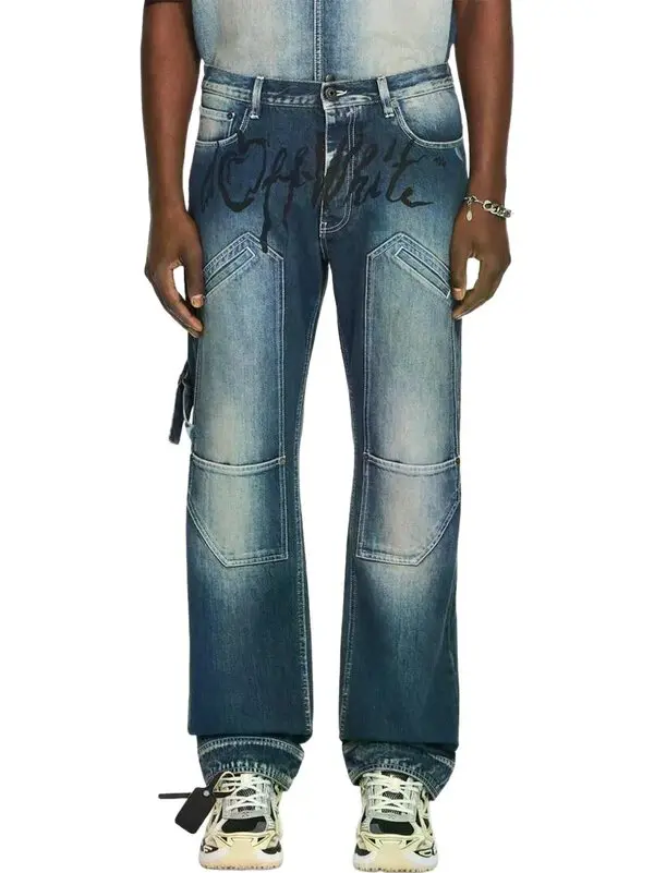 Off-White Cherry Printed Jeans - Blue