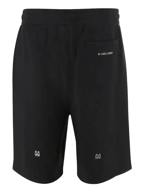 44 LABEL GROUP Cotton Shorts With Stud Detailing - Black