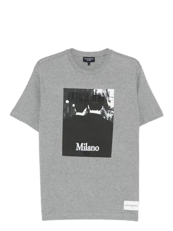 Emporio Armani Graphic-print T-shirt - Grey