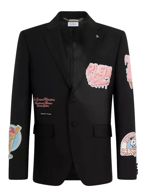 Philipp Plein Patches Gigolo Fit Blazer - Black