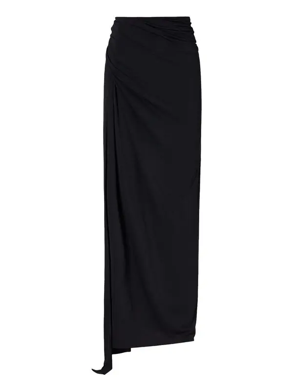 Rick Owens Stretch-jersey Maxi Skirt With Front Slit - Black