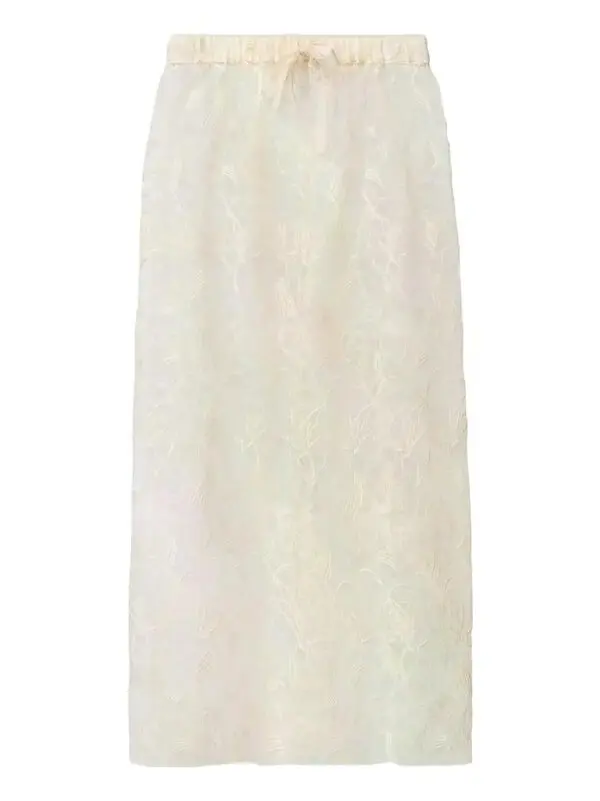 Fabiana Filippi Floral Lace Midi Skirt - Neutrals