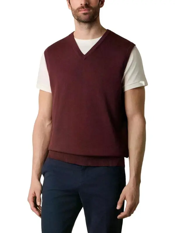 Brooks Brothers V-neck Knitted Vest - Red