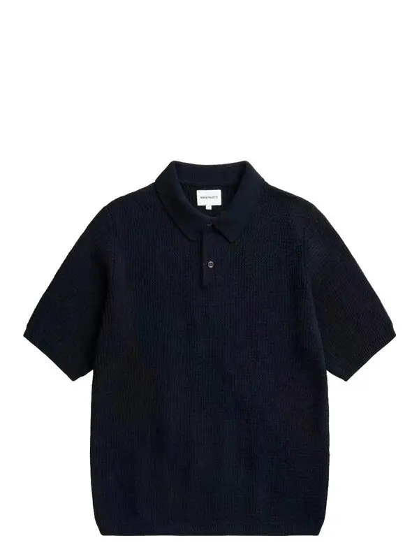 Norse Projects Waffle Polo Shirt - Blue