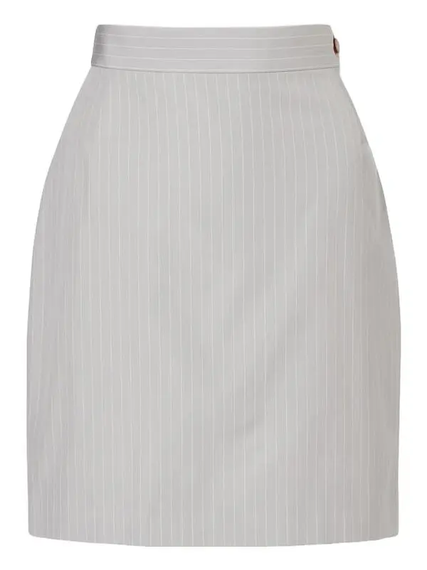 VIVIENNE WESTWOOD Pinstriped Cotton Mini Skirt - Grey