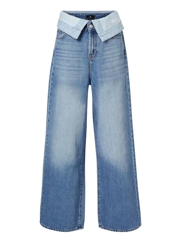 7 For All Mankind Double Layer Slouchy Wide-leg Jeans - Blue