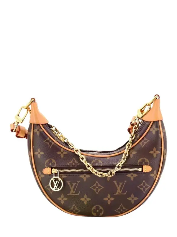 LOUIS VUITTON Monogram Canvas Loop Hobo Bag - Brown