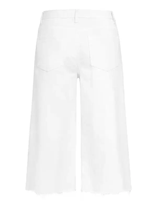 MOTHER The Whole Lot Zip Twist Fray Shorts - White