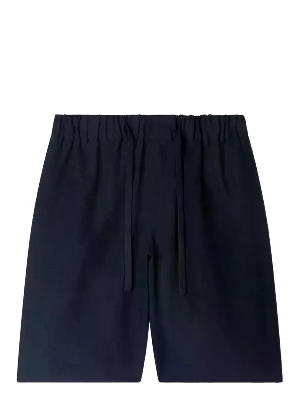 Sandro Linen Elastic Waist Shorts - Blue