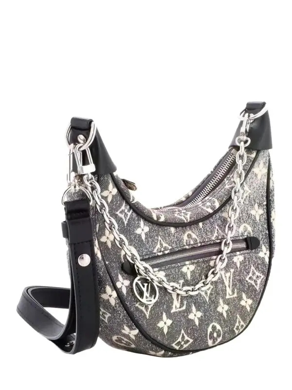 LOUIS VUITTON Monogram Jacquard Denim Hobo Bag - Black