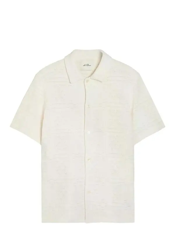 LES DEUX Hector Patterned Short-sleeve Shirt - Neutrals