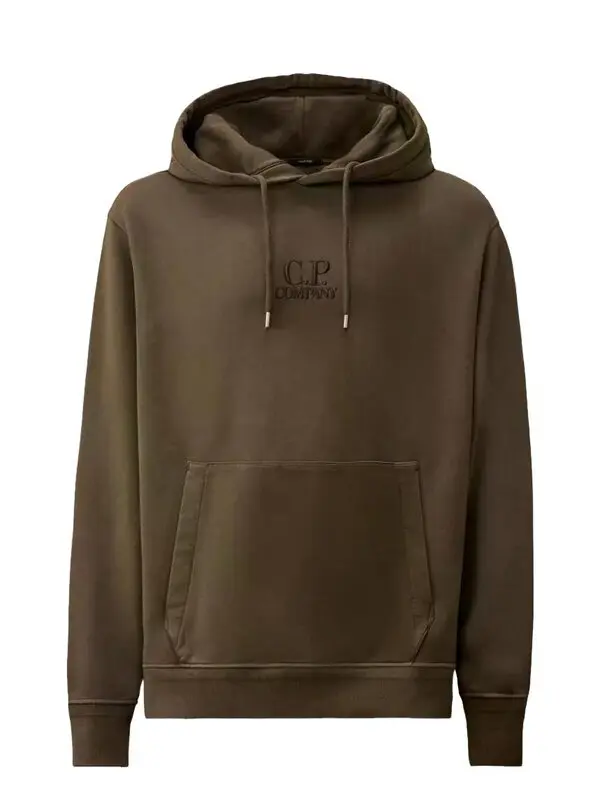 C.P. COMPANY Logo Hooded Sweatshirt - Brown
