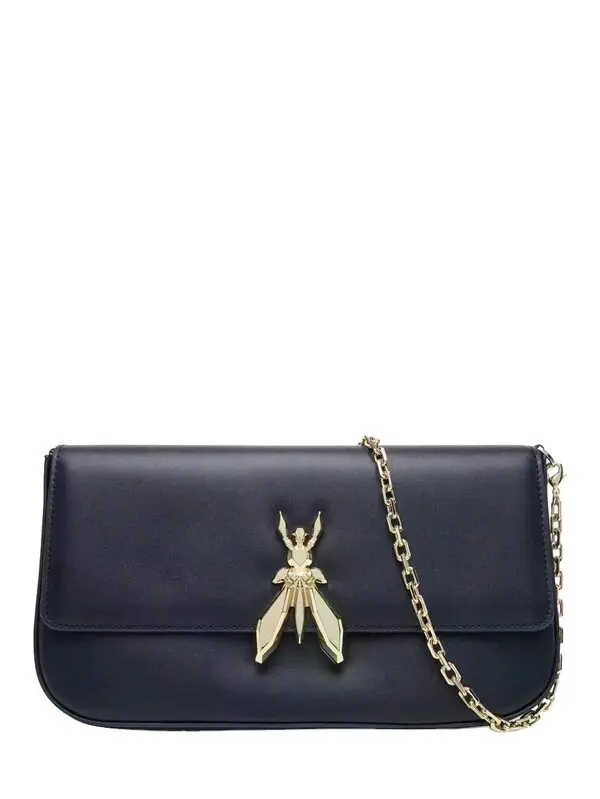 Patrizia Pepe Fly Leather Clutch Bag - Blue