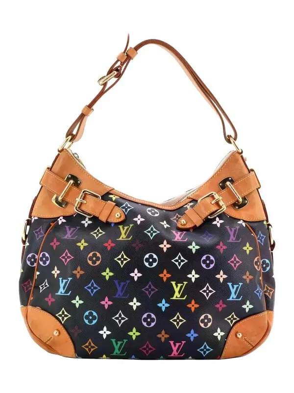 LOUIS VUITTON Greta Handbag Monogram Multicolor Hobo Bag - Black
