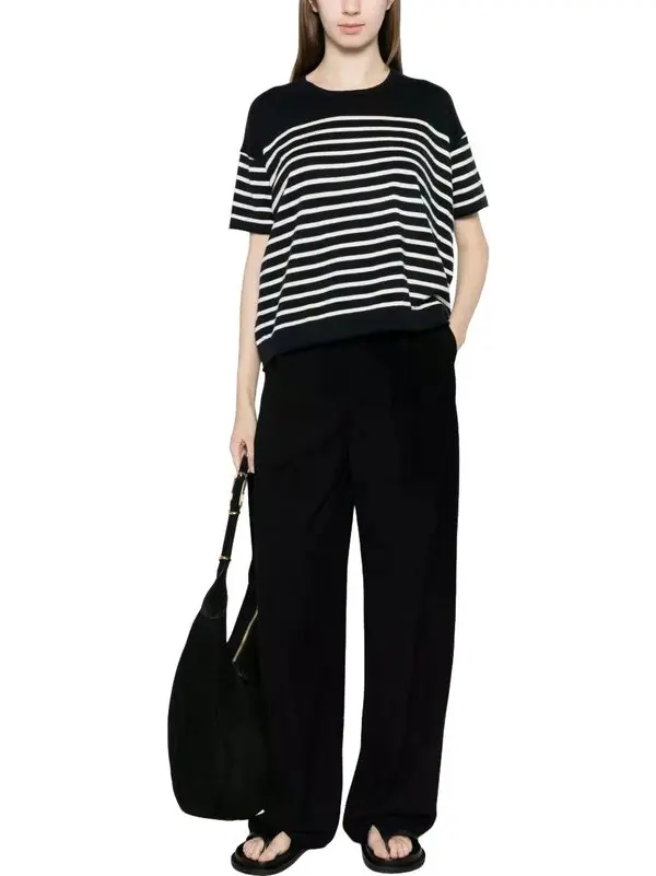 C.T.PLAGE Striped Crew Neck Sweater - Blue