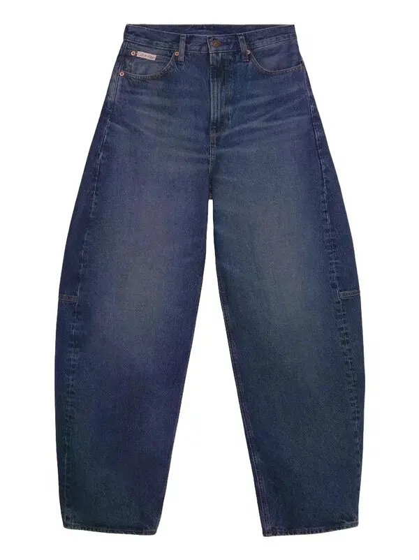 Calvin Klein Plaque Wide Leg Jeans - Blue