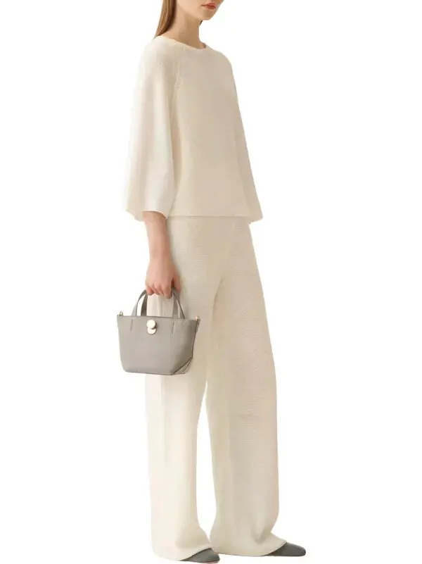 Fabiana Filippi Crew-neck Sequined Cape Sweater - Neutrals