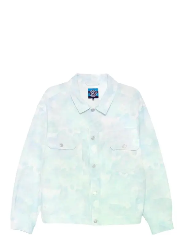 AGNES B. Floral Camouflage Jacket - Blue