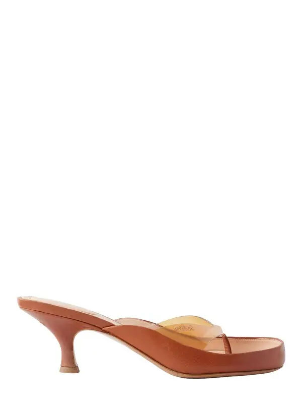 Chloé Junie Leather And Tpu Sandals - Brown