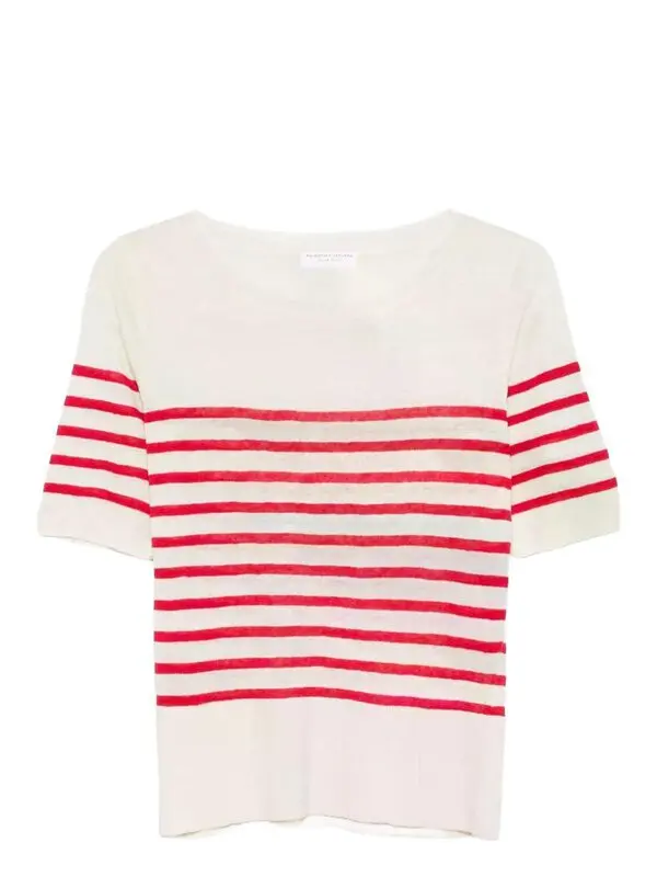 Majestic Filatures Striped Round-neck T-shirt - Neutrals