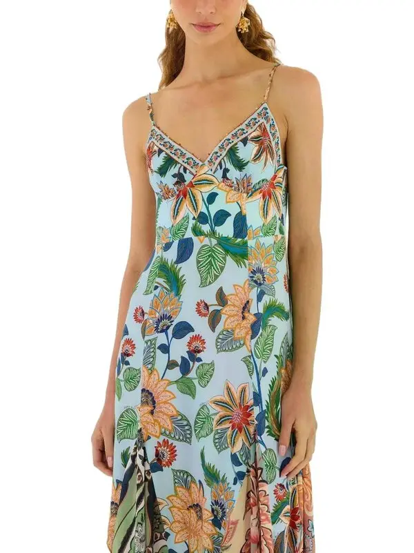 Farm Rio Sleeveless Maxi Dress - Blue