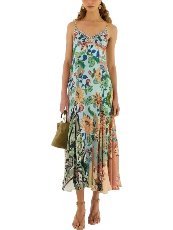 Farm Rio Sleeveless Maxi Dress - Blue