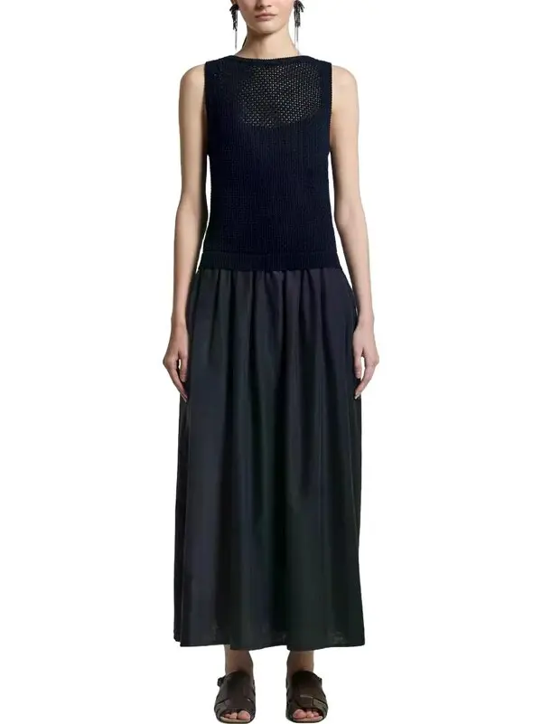 Peserico Open-knit Sleeveless Maxi Dress - Blue