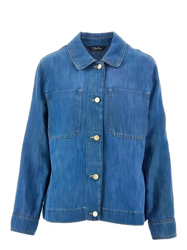 Max Mara Indigo Denim Shirt With Patch Pockets - Blue