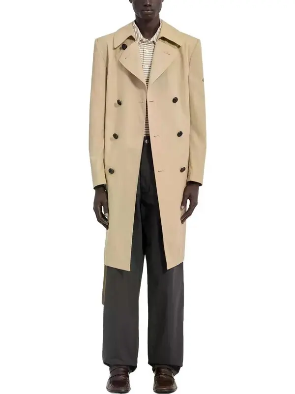 MAISON MARGIELA Double-breasted Cotton Trench Coat - Neutrals