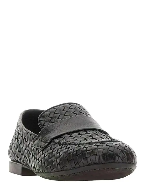 ALEXANDER HOTTO Woven Leather Loafers - Black